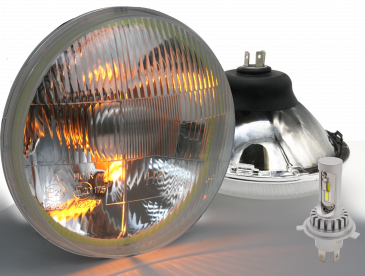 Classic 7" LED Headlight Set with HALOs and Amber LED City Lights (PAIR ...